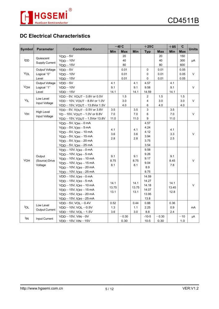 CD4511B datasheet page 5