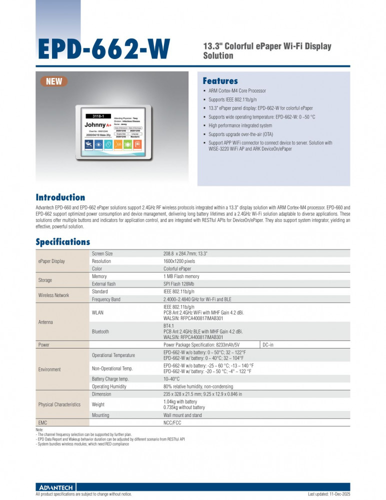 EPD-662 technical document page 1