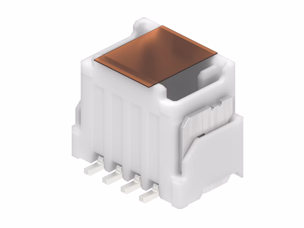 Micro-One Wire-to-Board Header, Vertical, 2.00mm Pitch, Single Row, Glow-Wire Capable, Surface Mount, 4 Circuits, Tin-Bismuth Plating, Natural, with Potting Capability, with Cover Tape for sale