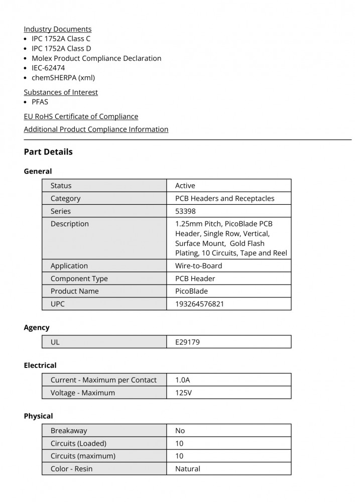 MOLEX 533984010 technical document, page 2