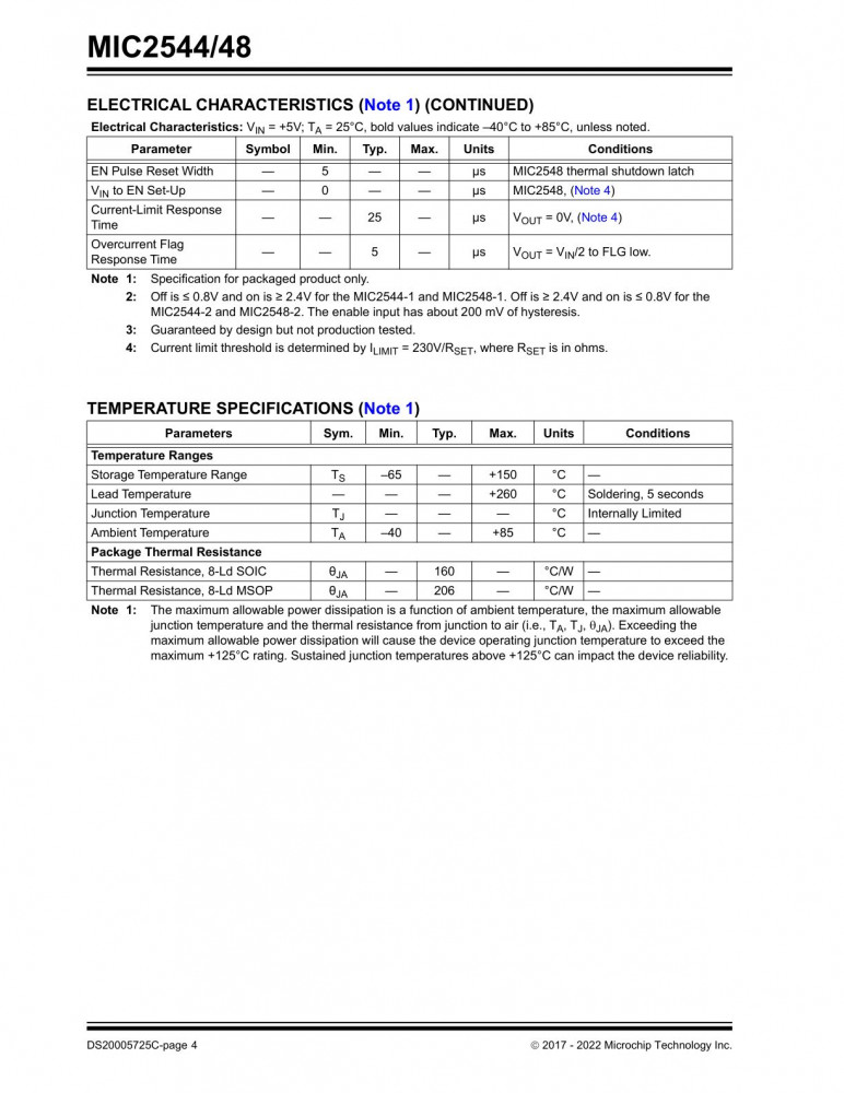 MIC2544 datasheet preview, page 4