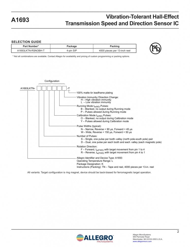A1693 datasheet page 2
