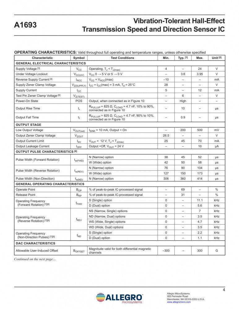 A1693 datasheet page 4