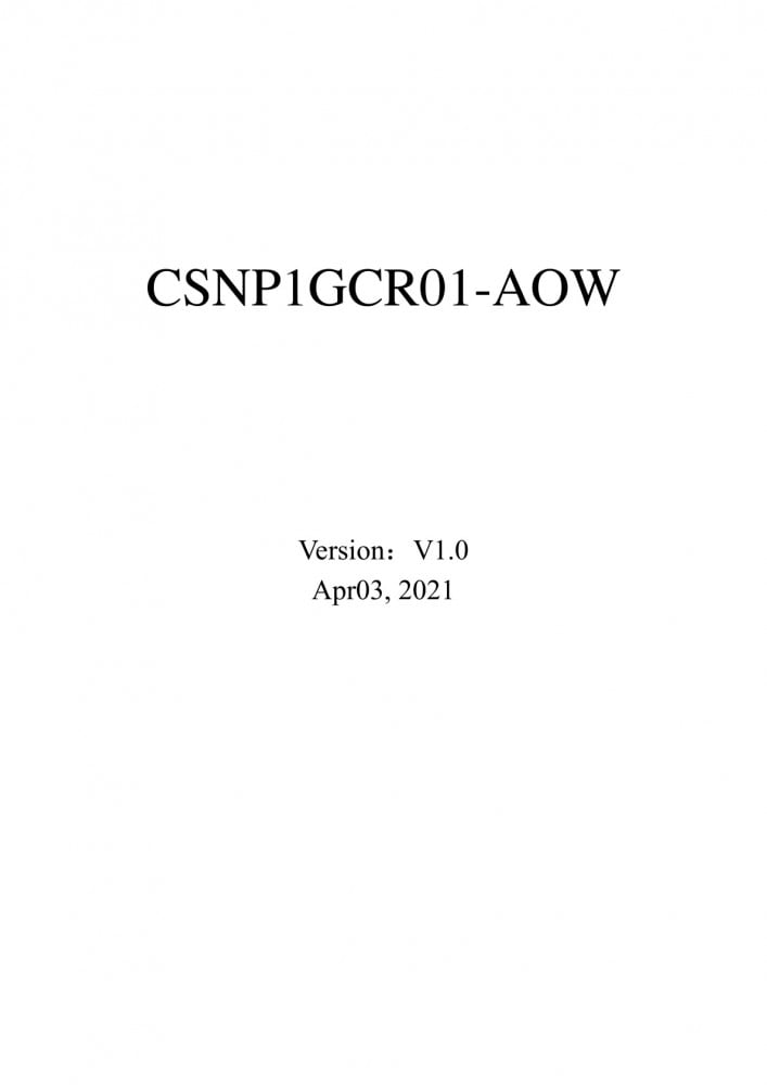 CSNP1GCR01-AOW datasheet page 1