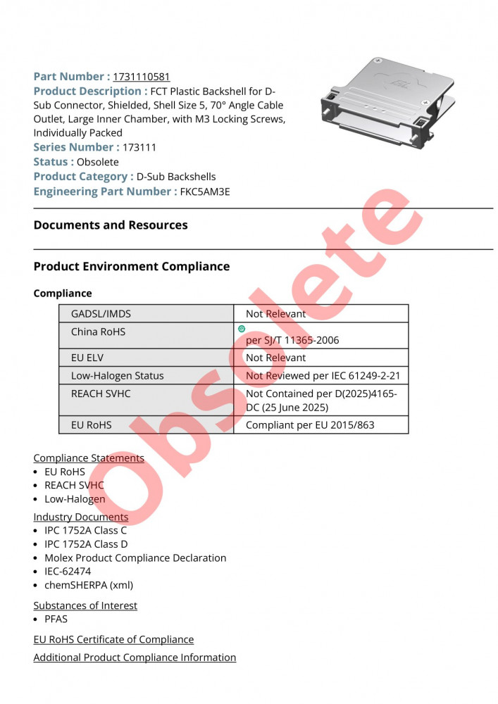 Technical document image 1 for MOLEX 1731110581