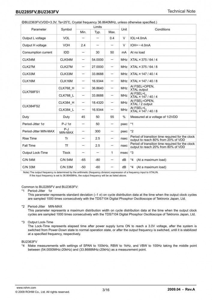 BU2363FV-E2 datasheet page 3