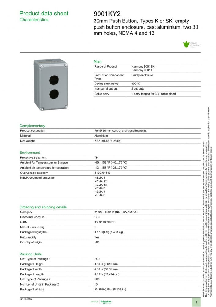 9001KY2 technical document page 1