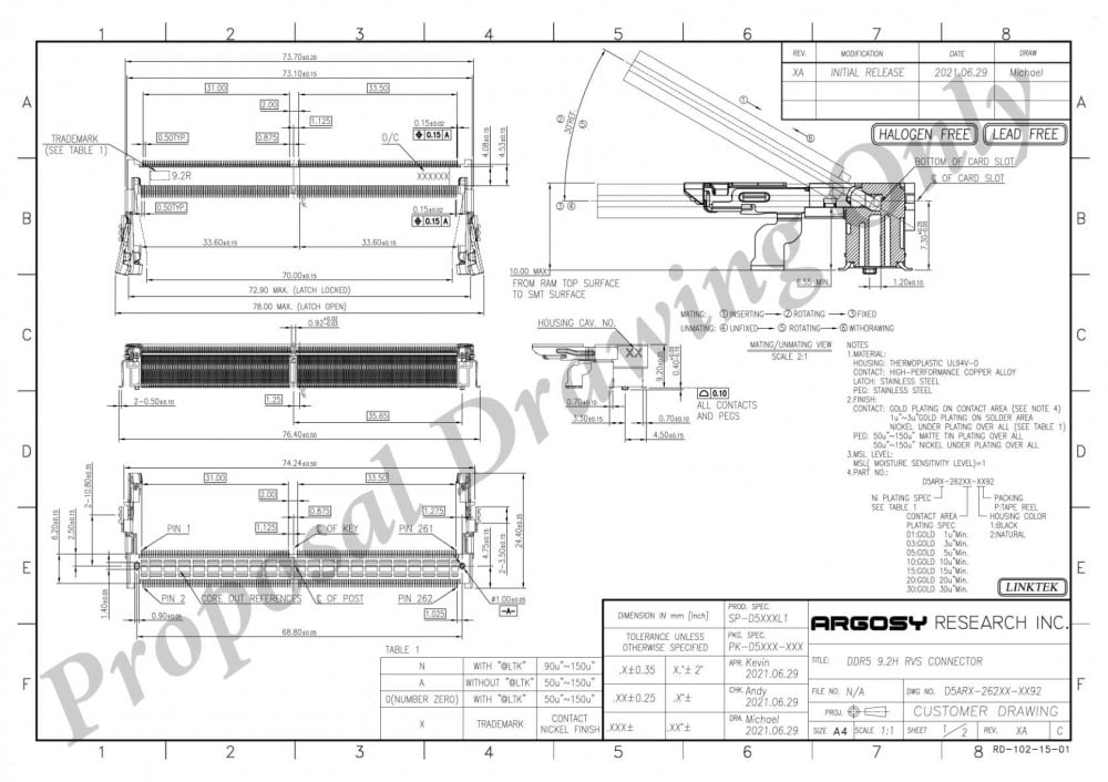 D5AR0-26201-1P92 technical document page 1