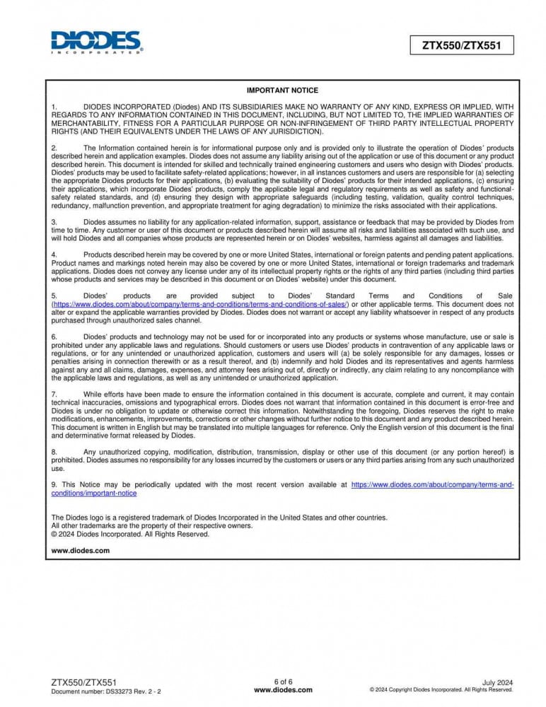 ZTX551 datasheet page 6