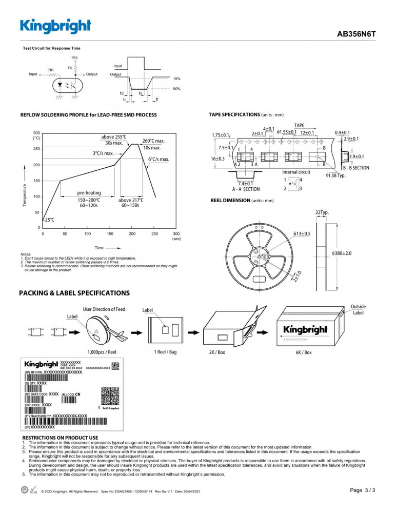 Kingbright AB356N6T datasheet page 3