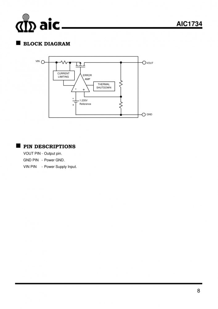AIC1734 datasheet page 8