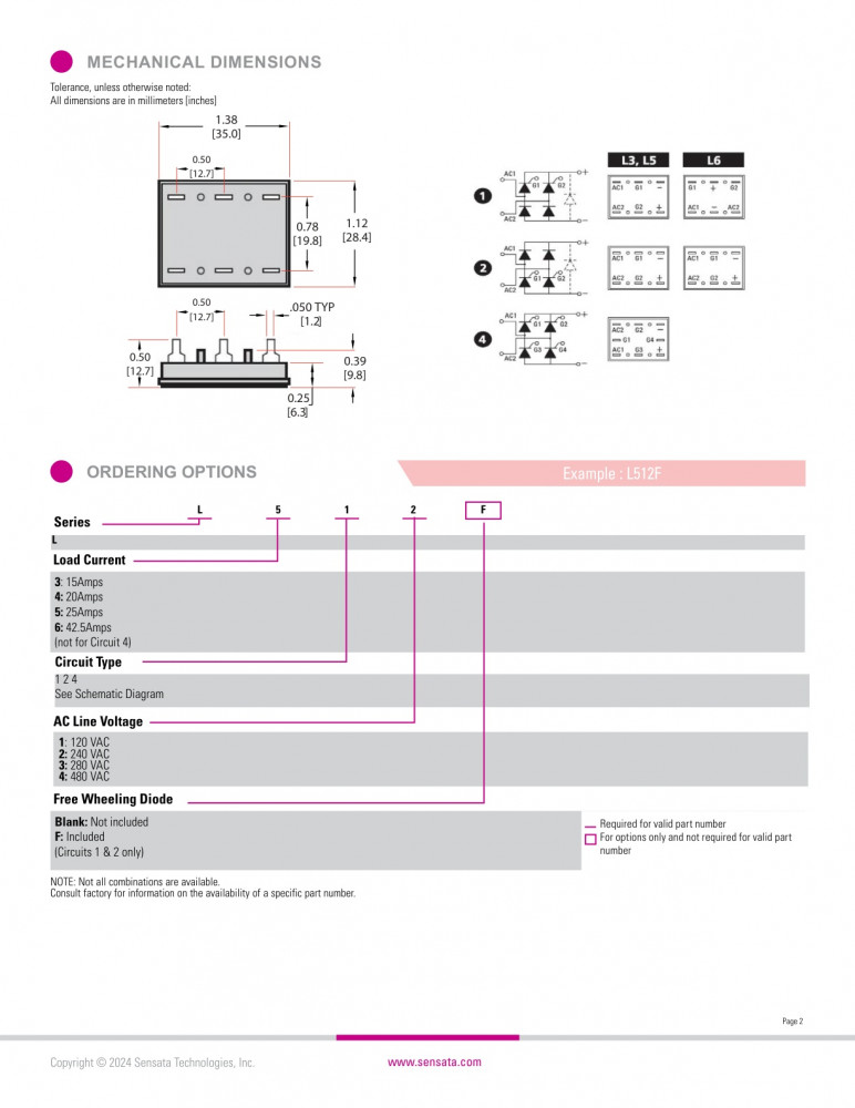 L-Series power module datasheet page 2