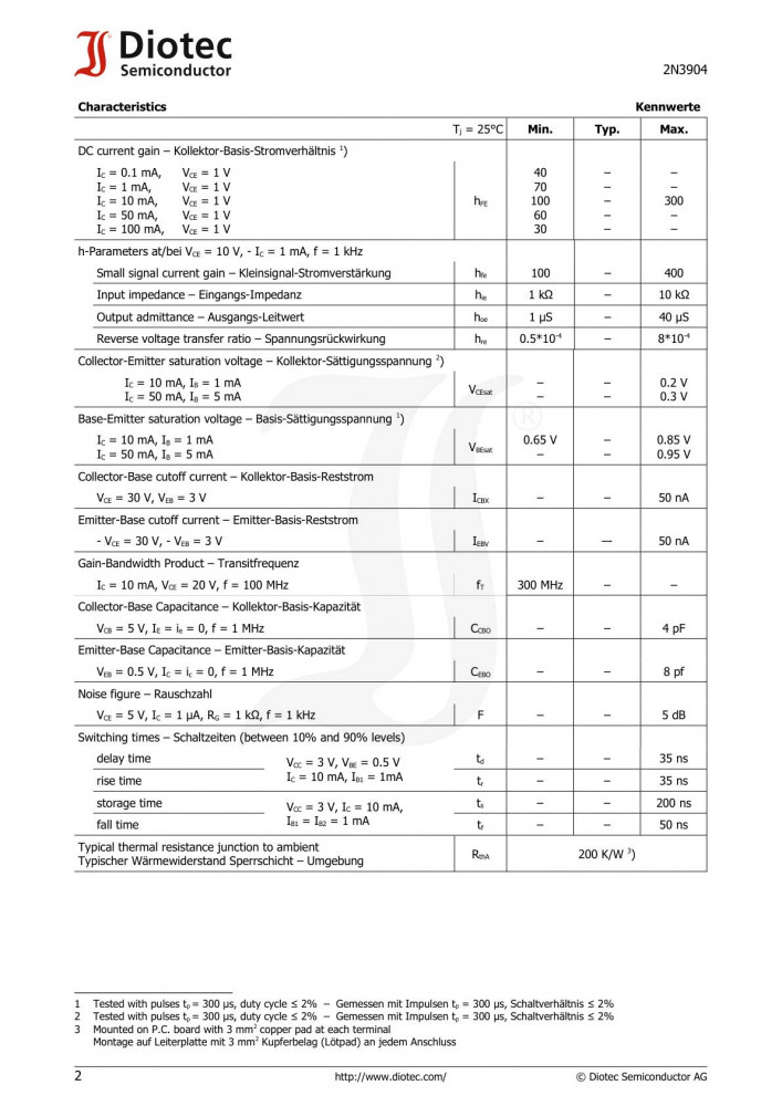 DIOTEC 2N3904 datasheet, page 2