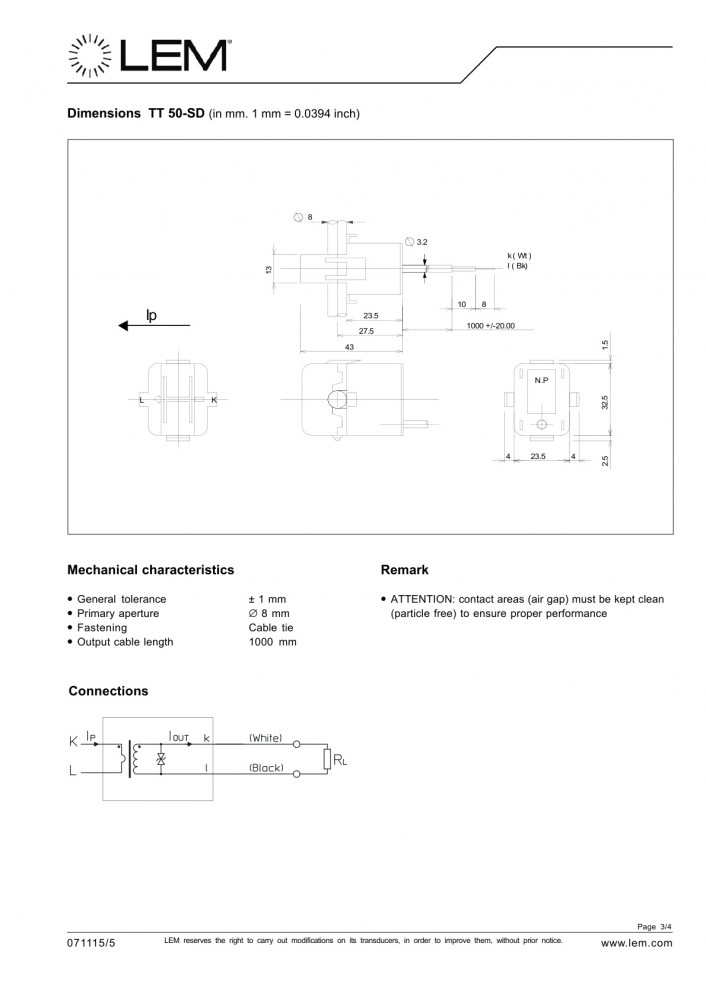 LEM TT 50-SD technical document page 3