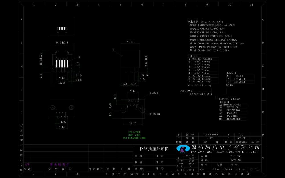 RCH RC01456 technical document preview