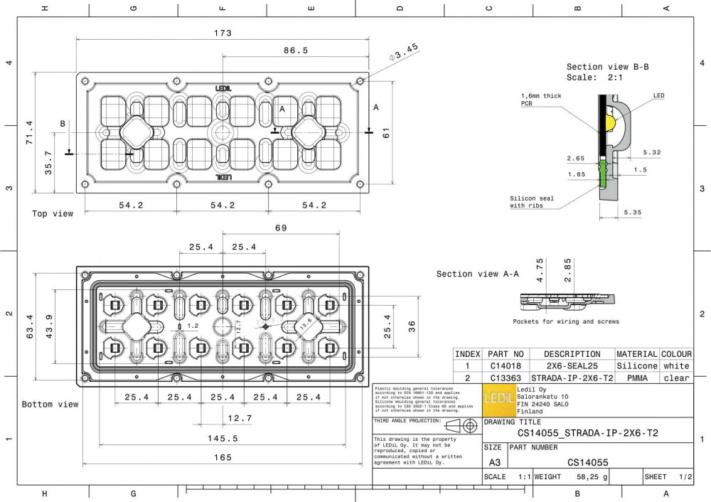 LEDiL STRADA-IP-2X6-T2 technical drawing preview