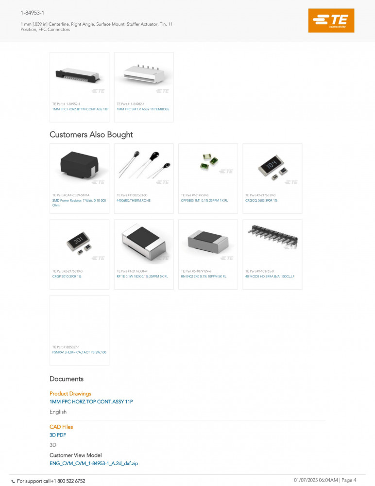 TE Connectivity 1-84953-1 technical document page 4