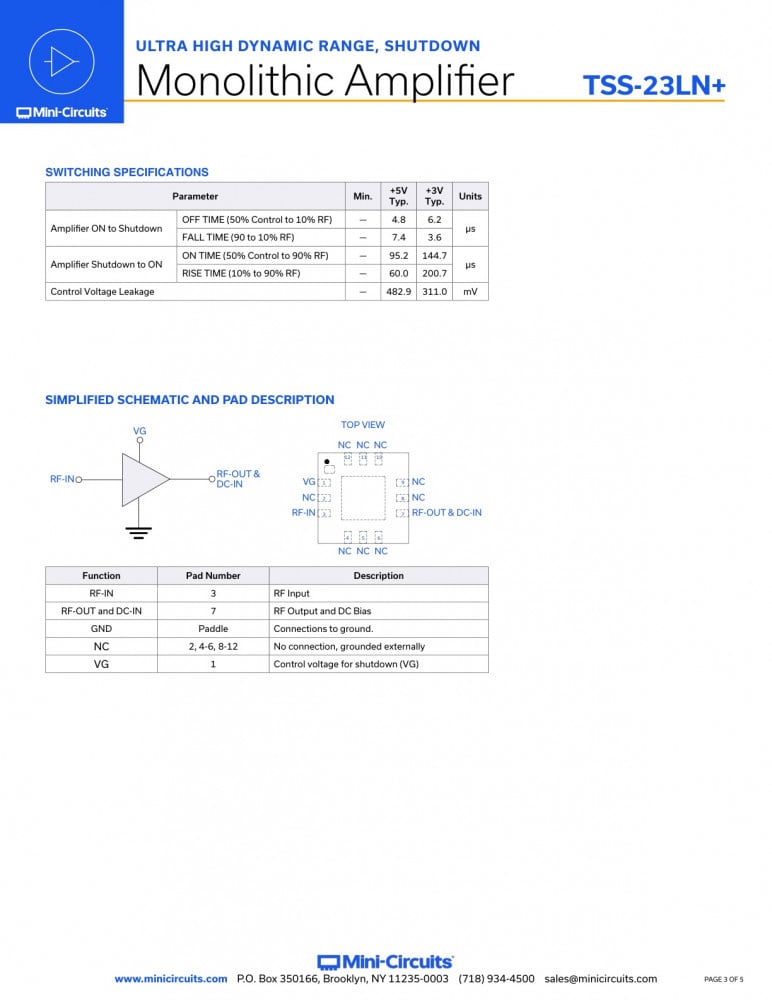 TSS-23LN+ technical document page 3