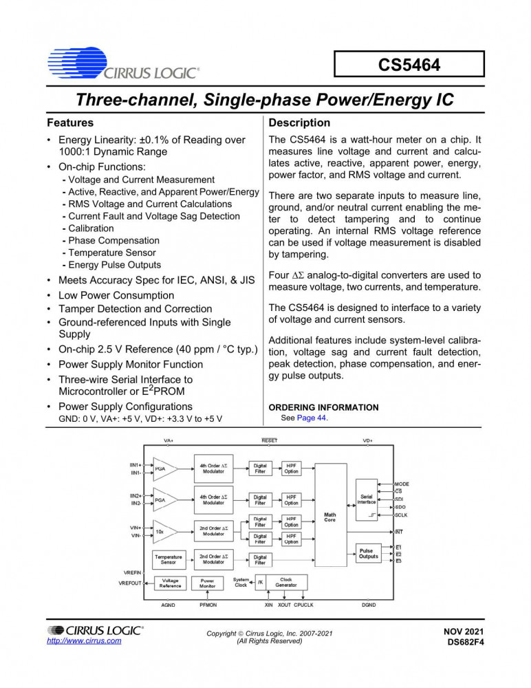 CS5464 datasheet page 1