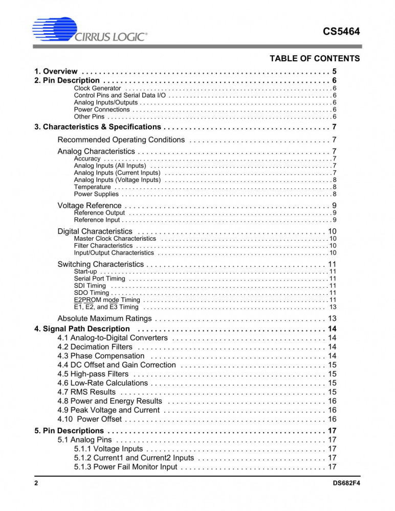 CS5464 datasheet page 2