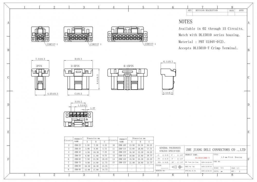 ZHM-T-G technical drawing page 3