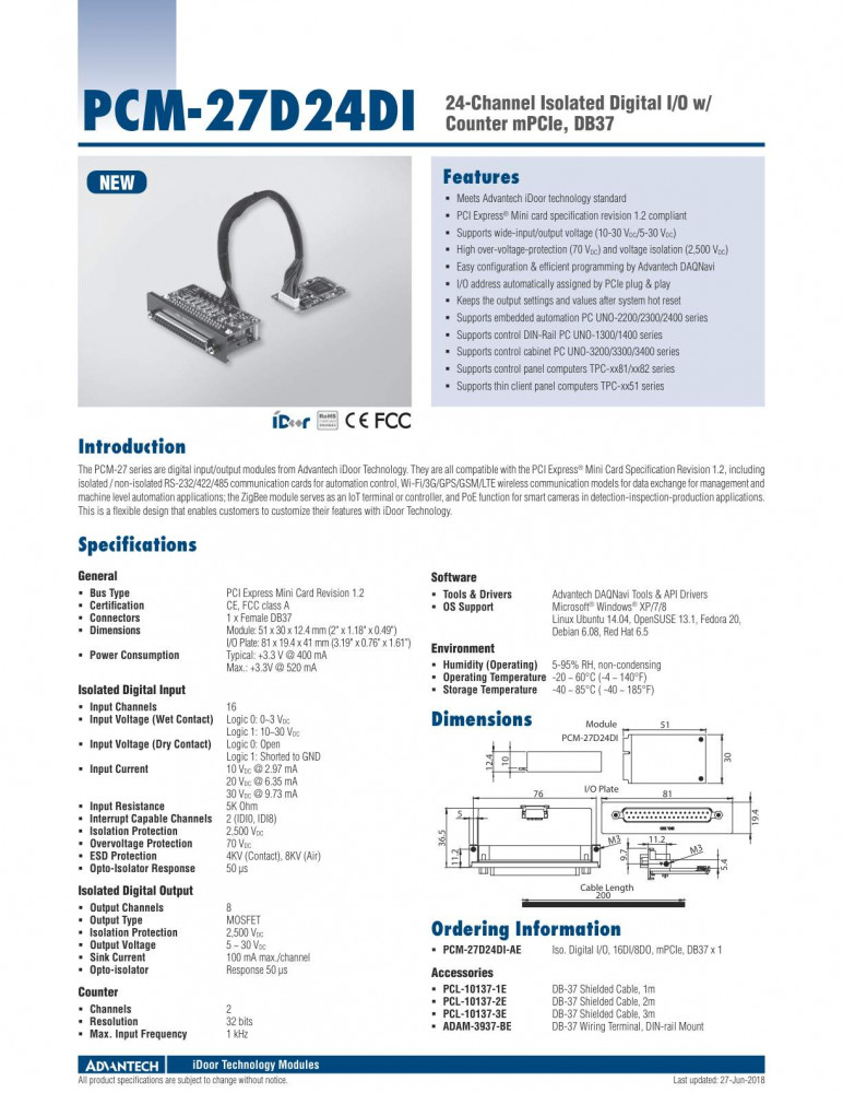 PCM-27D24DI product documentation page