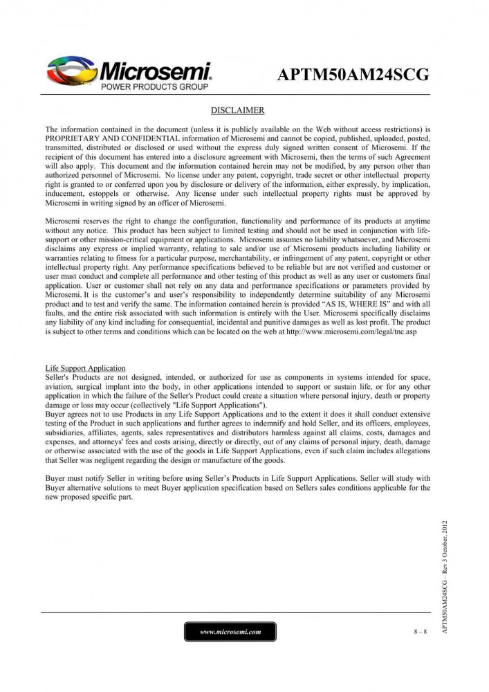 APTM50AM24SCG datasheet page 8
