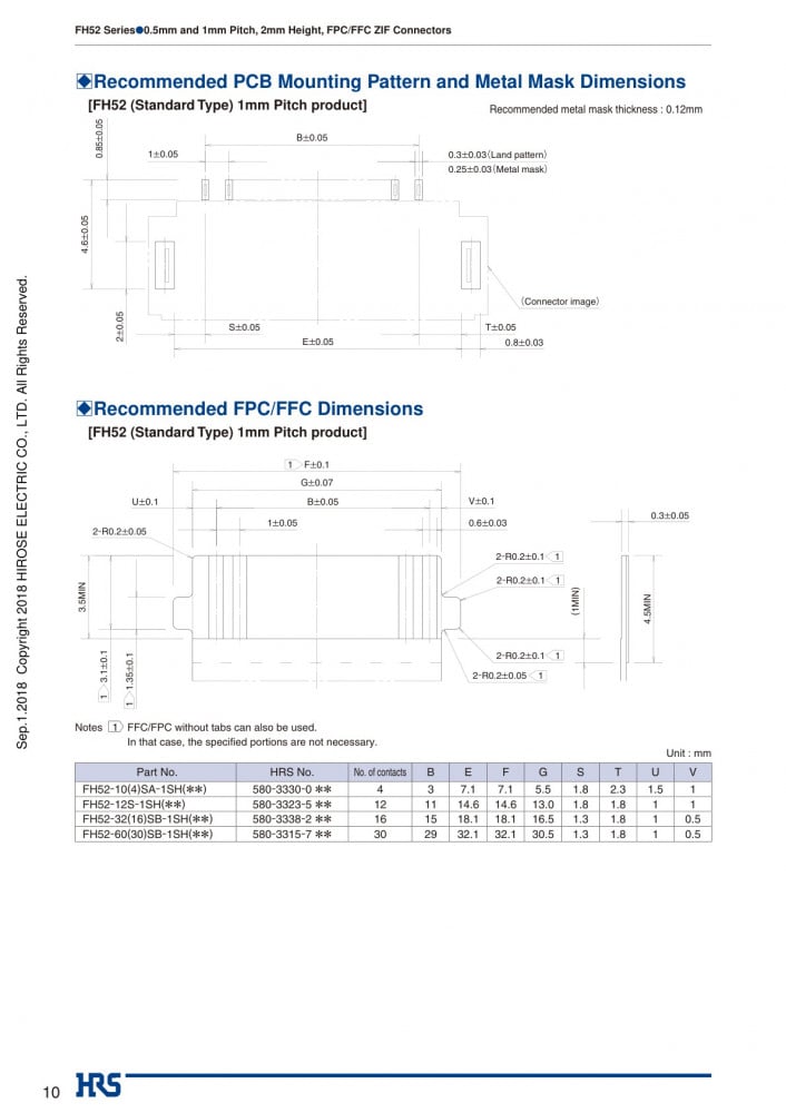HRS FH52 datasheet page 10