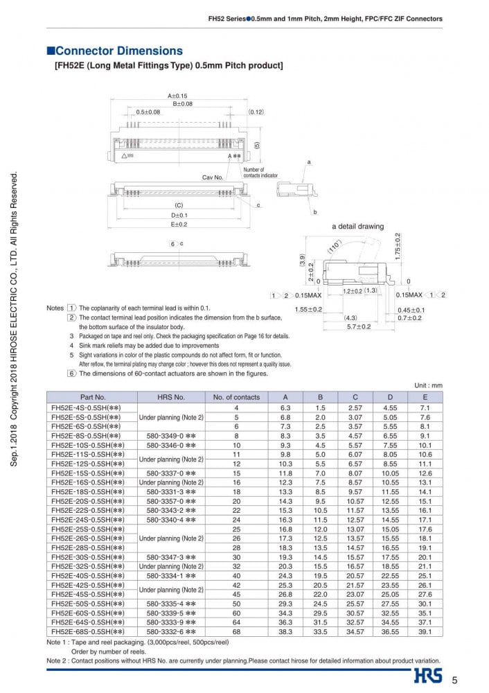HRS FH52 datasheet page 5