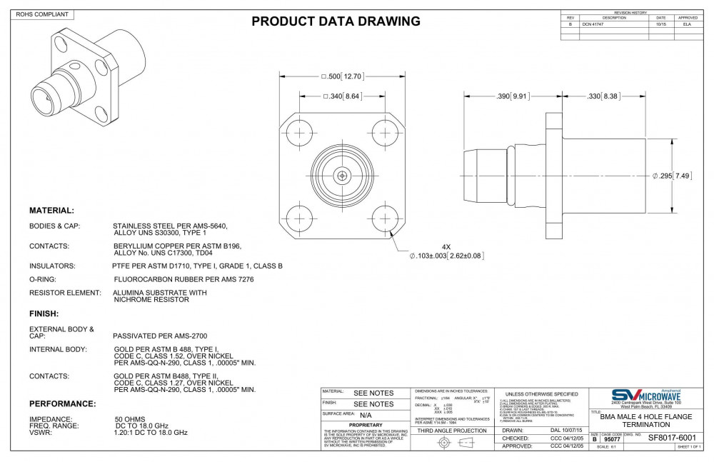 SF8017-6001 product data drawing