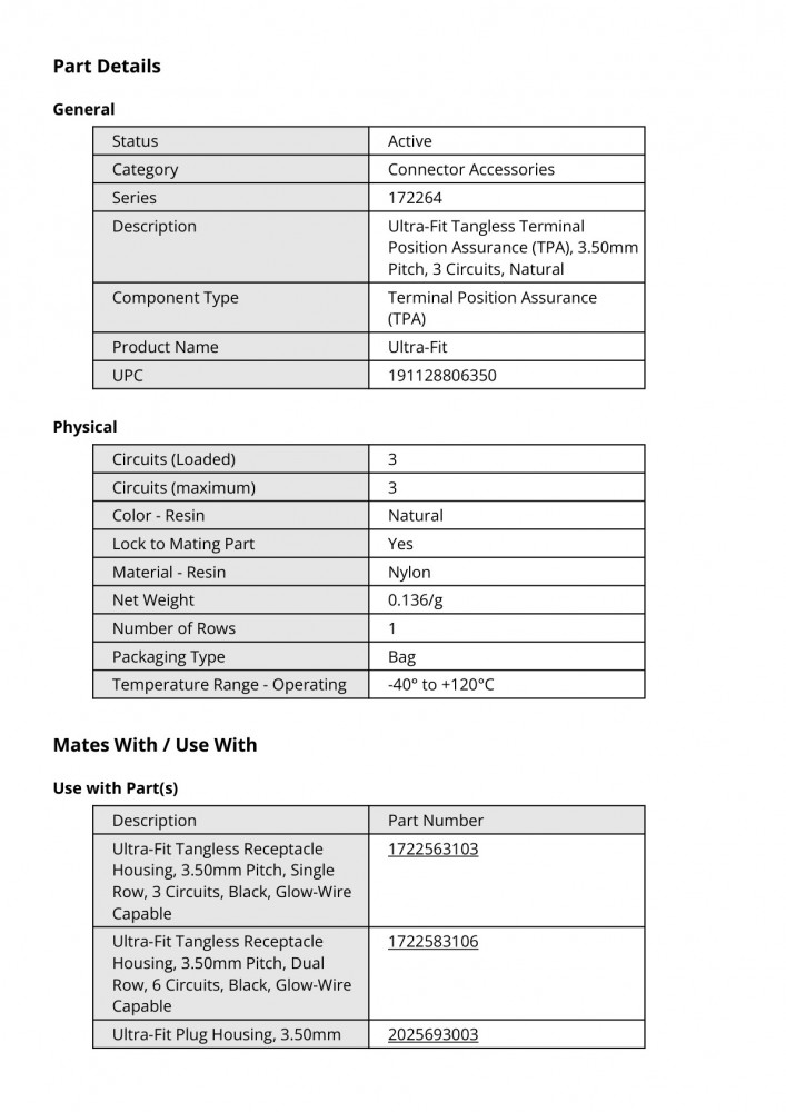 Product document image 2 for MOLEX 1722644003