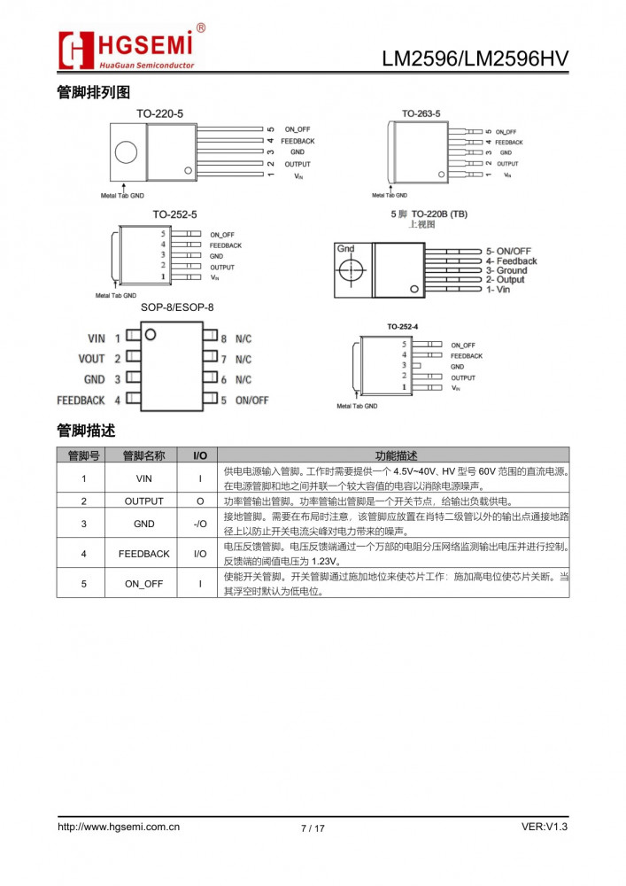 HGSEMI LM2596 datasheet page 7