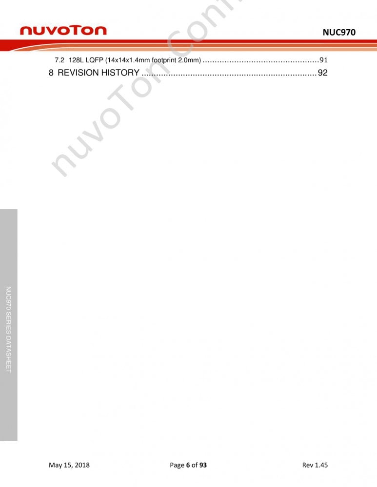 NUC970 datasheet page 6