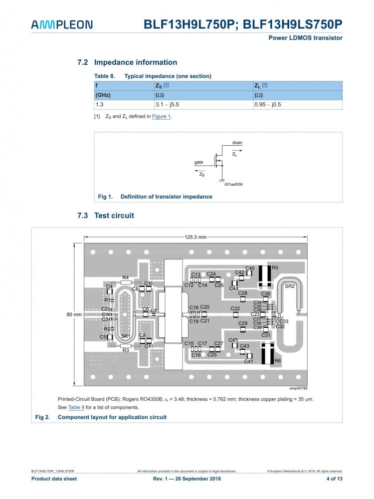 BLF13H9L750PU datasheet page 4