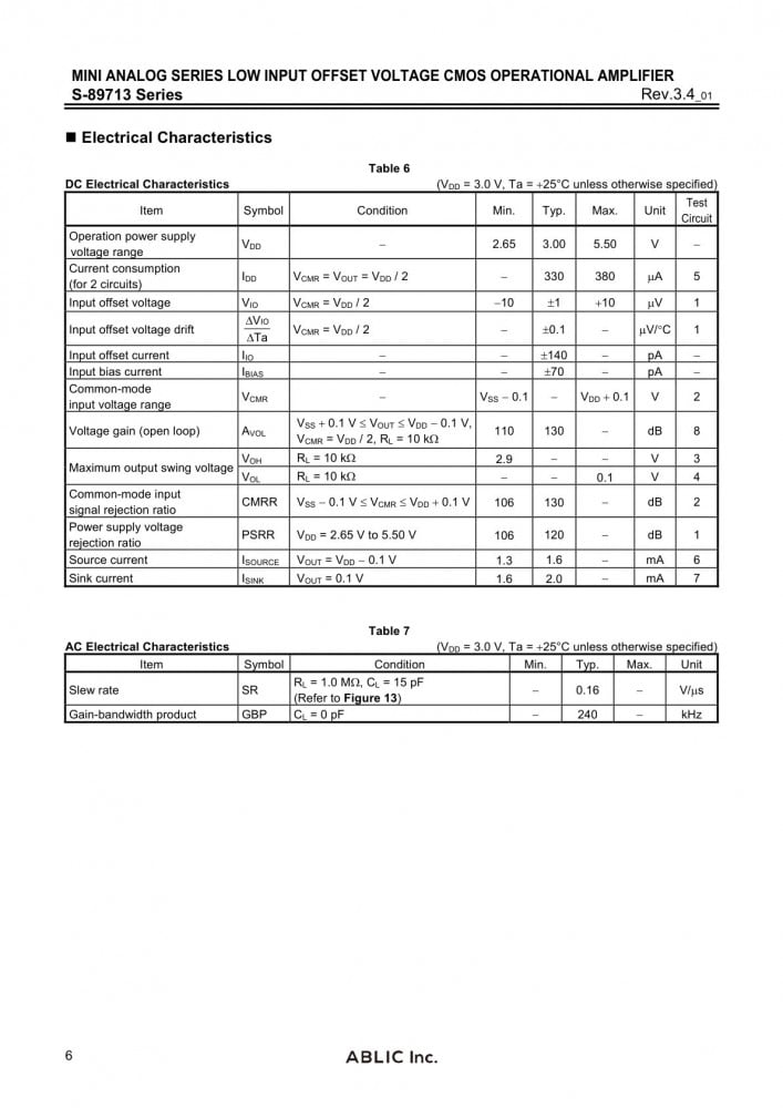 ABLIC S-89713B-K8T2U datasheet page 6