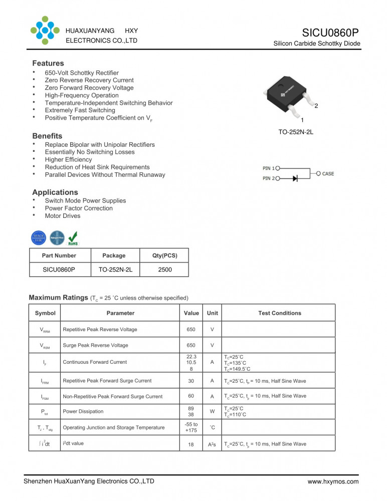 SICU0860P-HXY datasheet page 1