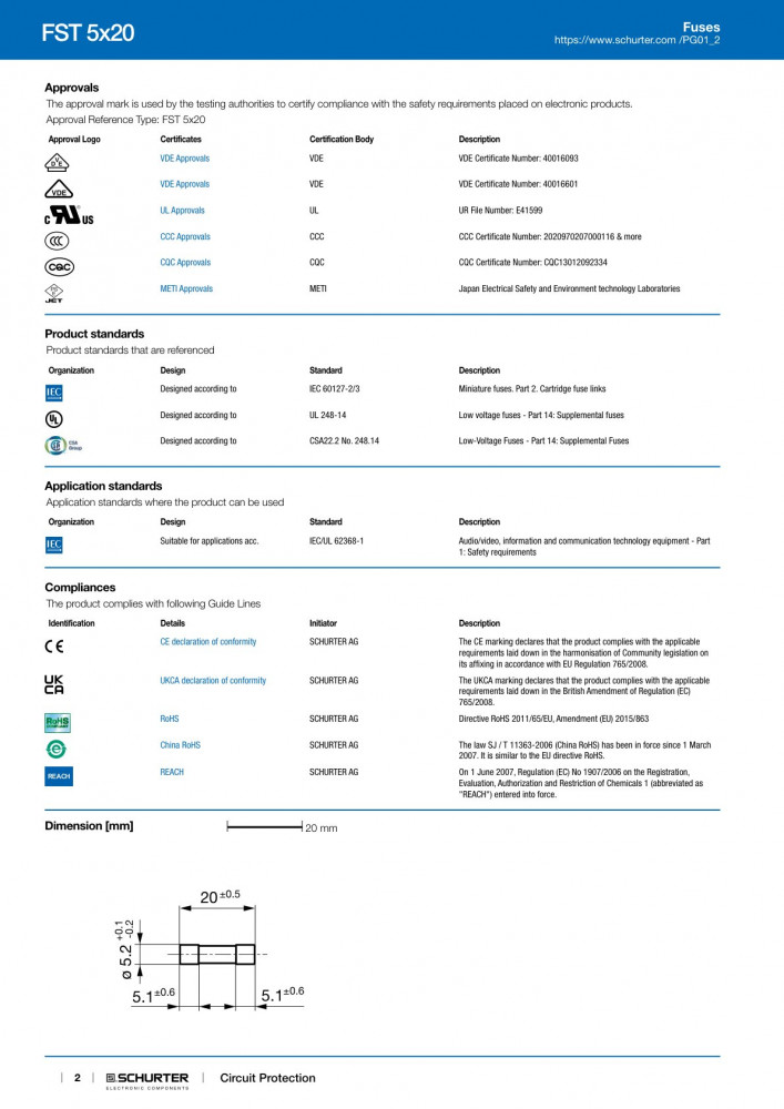 SCHURTER 0034.3114 datasheet page 2