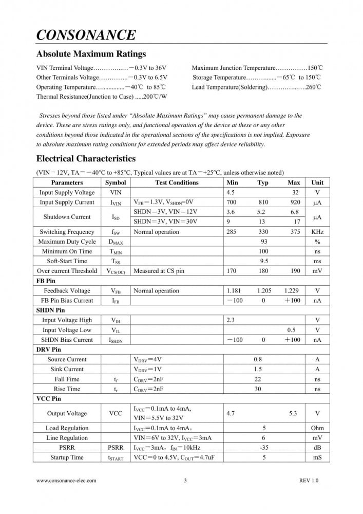 CN5120 datasheet page 3