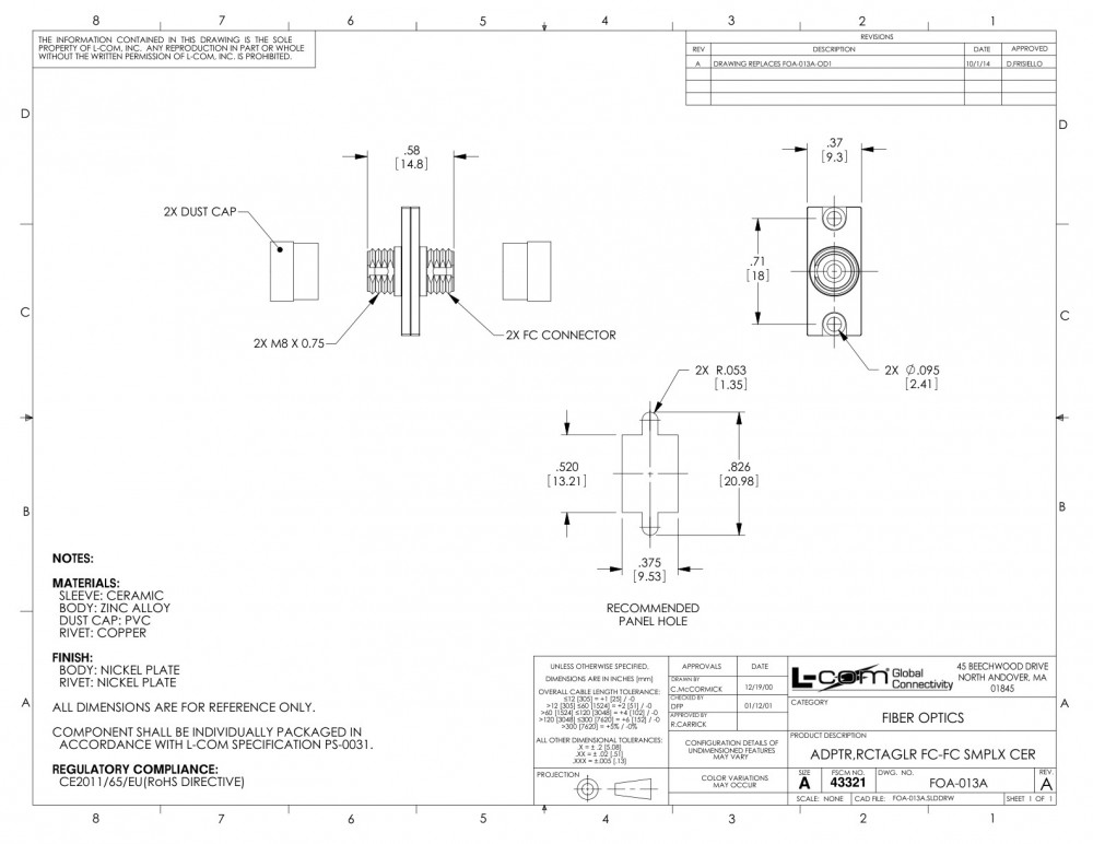 L-com FOA-013A technical document preview
