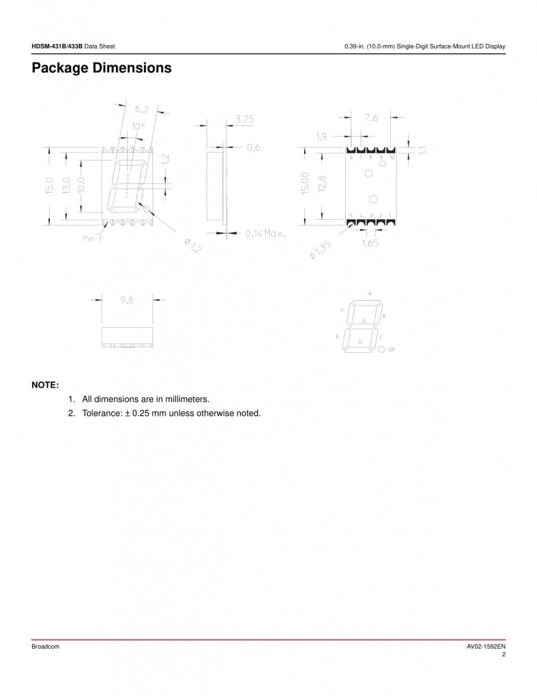 HDSM-431B datasheet page 2
