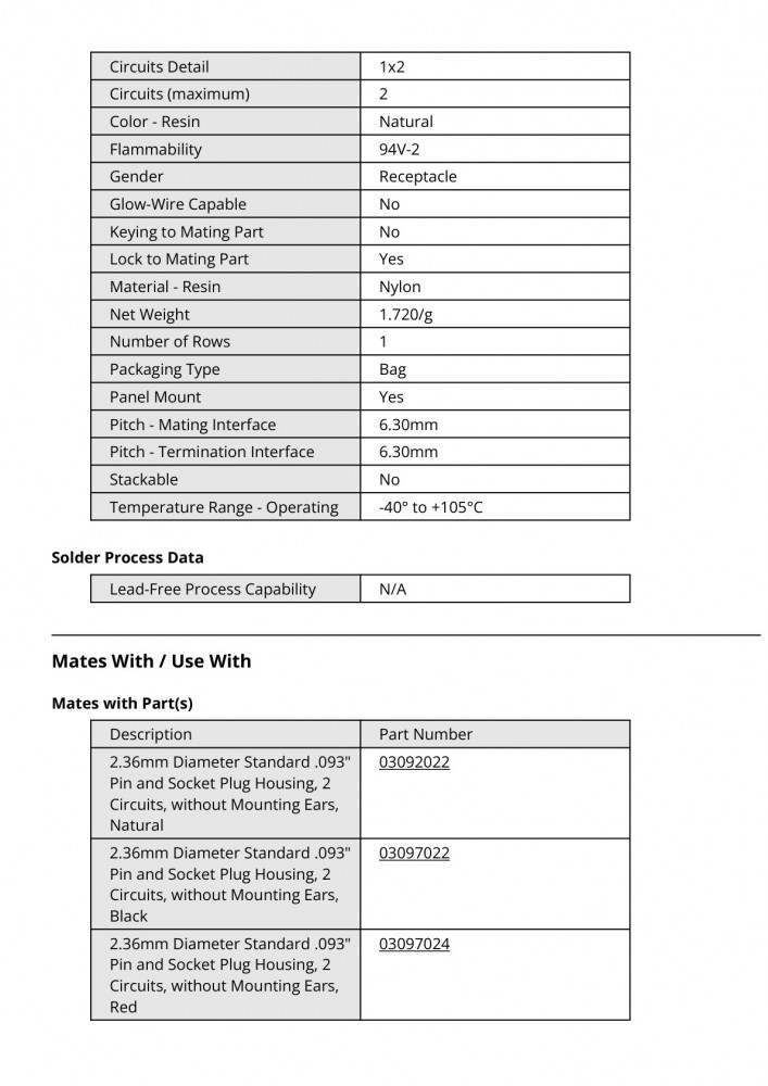 Molex .093 Standard Pin and Socket document page 3
