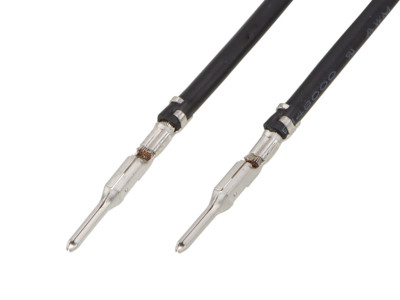 Pre-Crimped Lead Mini-Fit Jr. Female-to-Pigtail, Tin (Sn) Plating, 450.00mm Length, 16 AWG, Black
