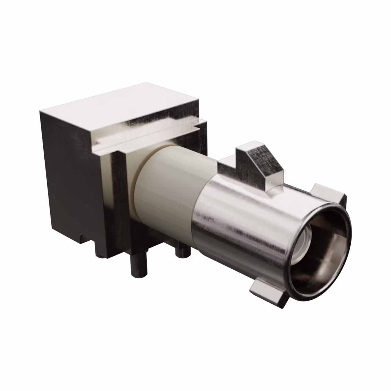 FAKRA Jack, Right-Angle, PCB Receptacle, Through Hole, Die Cast Body, Tin (Sn) Plated,Keying Code I, Tray, 50 Ohms for sale