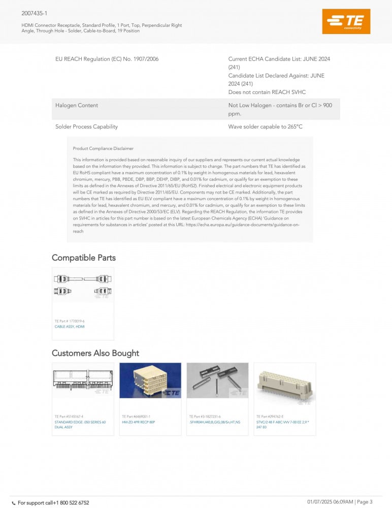 TE Connectivity 2007435-1 technical document page 3