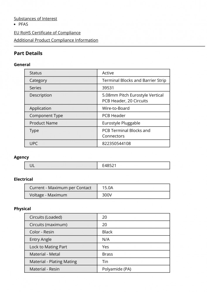 MOLEX 395311020 technical document preview, page 2