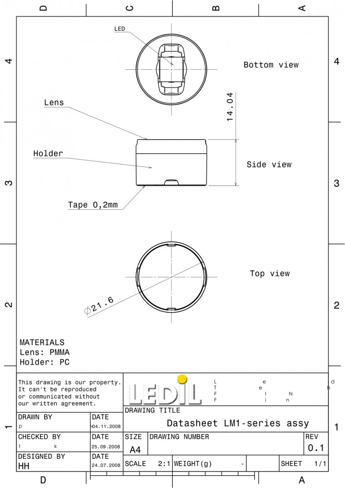 LM1-series assembly drawing reference for ACDV102W222M1GV001B