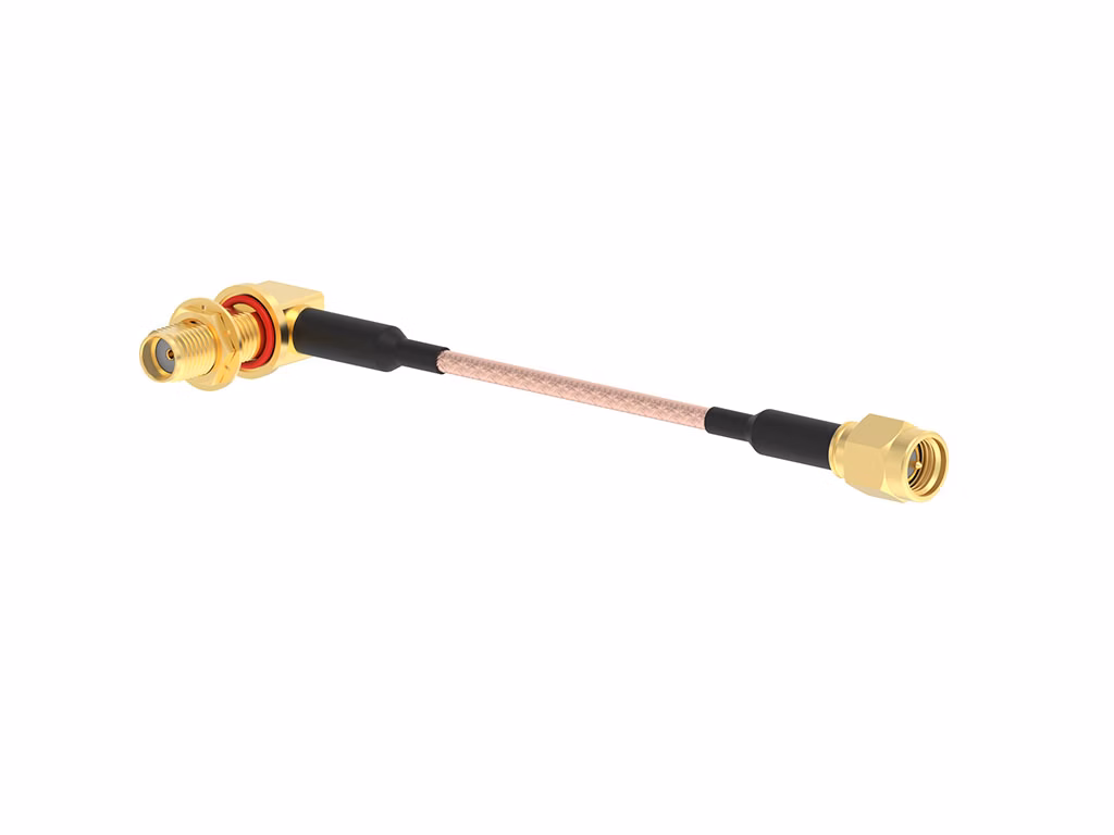 TNC Straight Bulkhead Jack RP Rear Mount to SMA Straight Plug RP on RG-316 Cable, 139.70mm Length, 50 Ohms