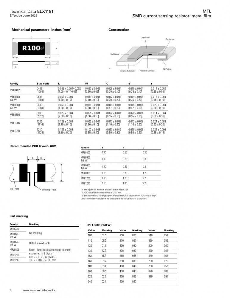 EATON MFL datasheet page 2