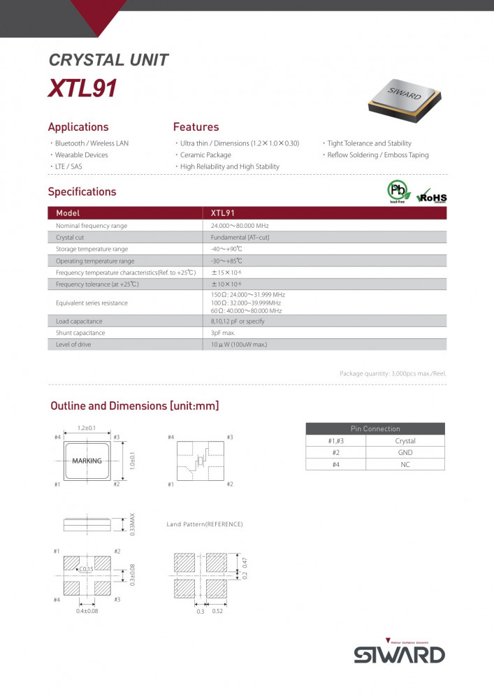 SIWARD XTL91 technical document preview