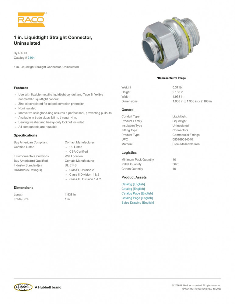 Technical document image for catalog 3404
